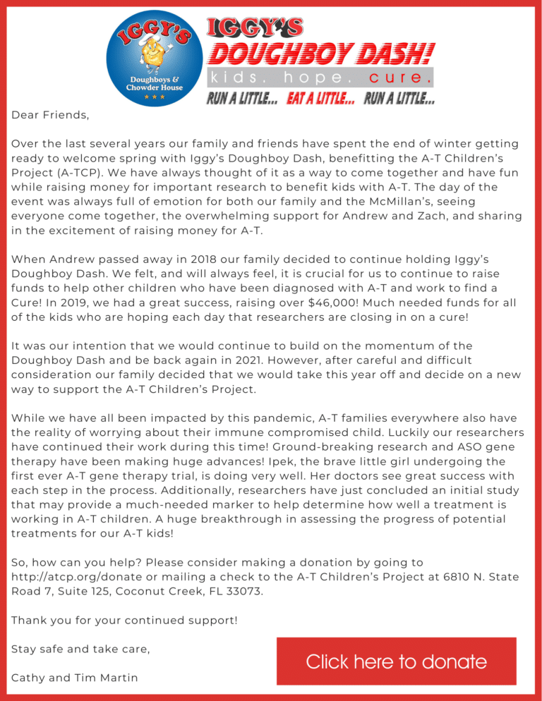 Doughboy Dash Email Example PNG | A-T Children's Project